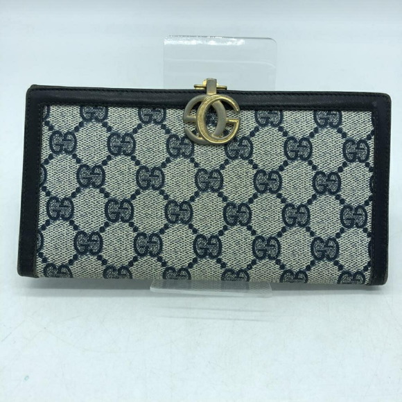 Gucci | Bags | Gucci Gg Supreme Long Wallet Navy Old | Poshmark